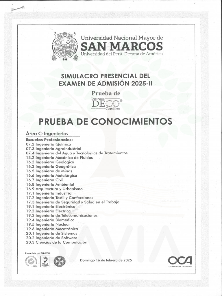 Área C Simu Unmsm | PDF