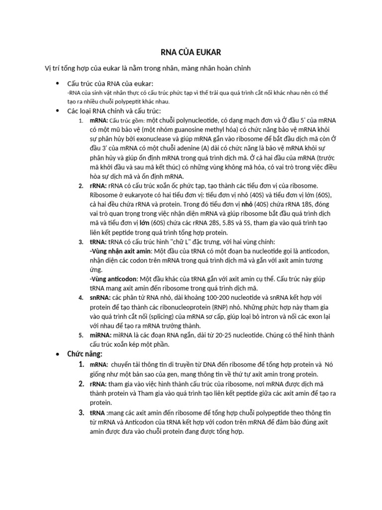 Rna C A Eukar | PDF