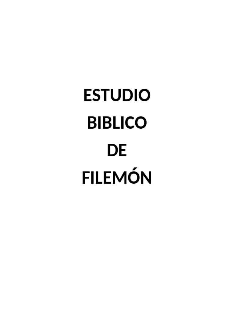 Estudio Biblico de Filemon | PDF | Cristo (título) | Epístola a Filemón