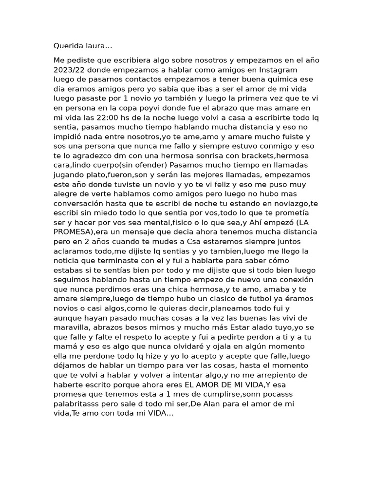 Carta de Amor a Laura | PDF