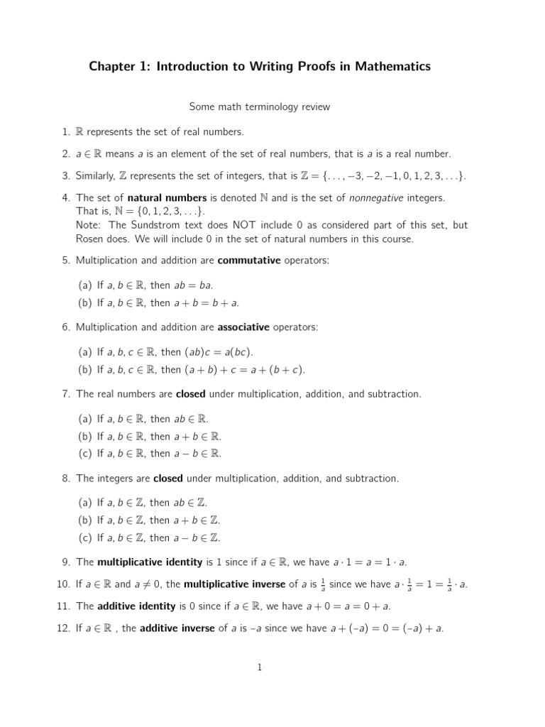 Discrete Chapter 1 Sundstrom | PDF | Integer | Multiplication