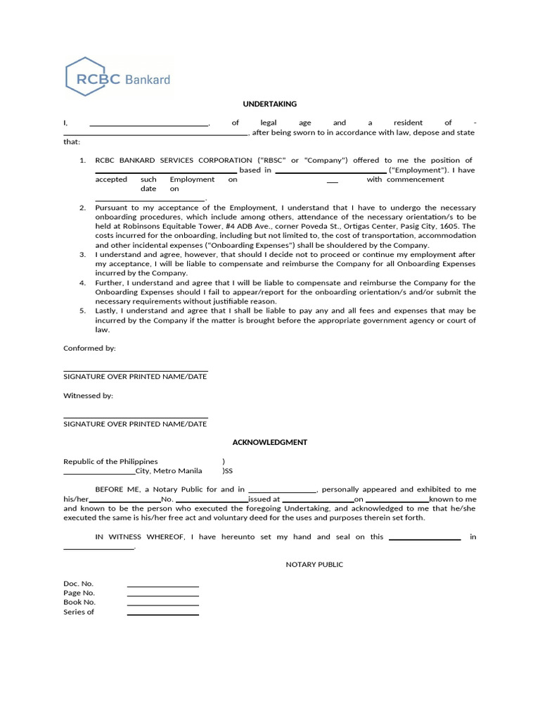 Undertaking Non Apprearance | PDF | Common Law | Justice