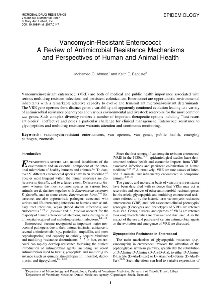 Vancomycin-Resistant Enterococci - Antimicrobial Resistance Mechanisms ...