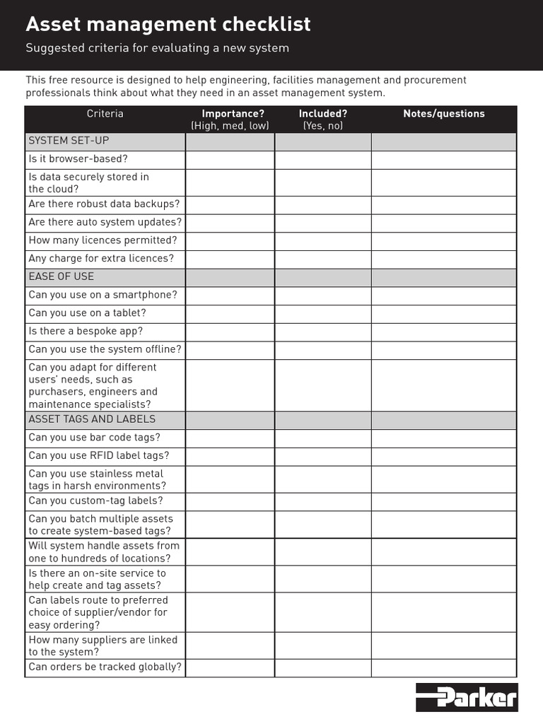 Asset_management_checklist_FINAL_250917 | PDF | Computing | Information ...