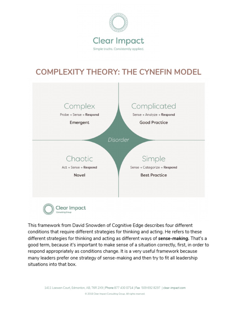 Intro To Cynefin Model | PDF | Cognition | Cognitive Science