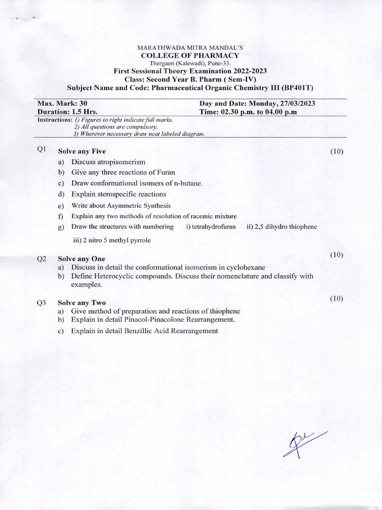 FIRST SESSIONAL SECOND YEAR SEMIV 2022-23 | PDF