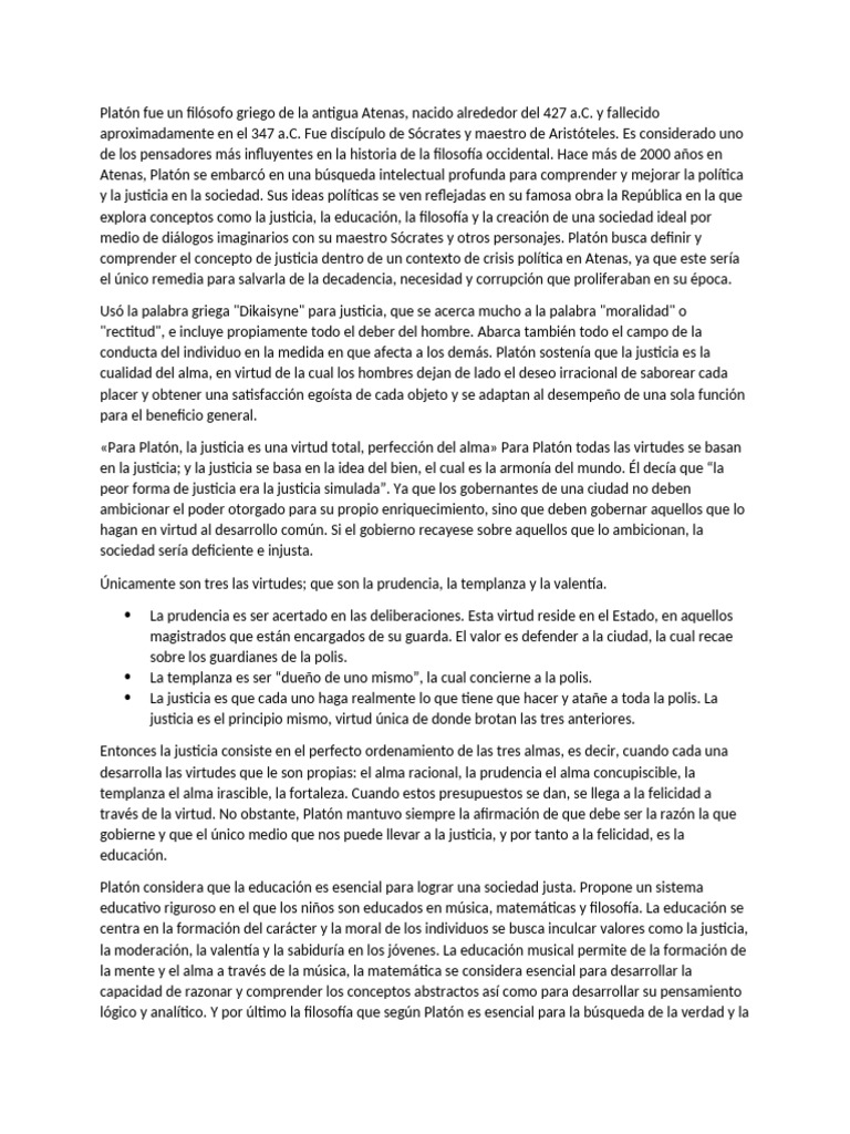 Platón | PDF | Platón | Virtud