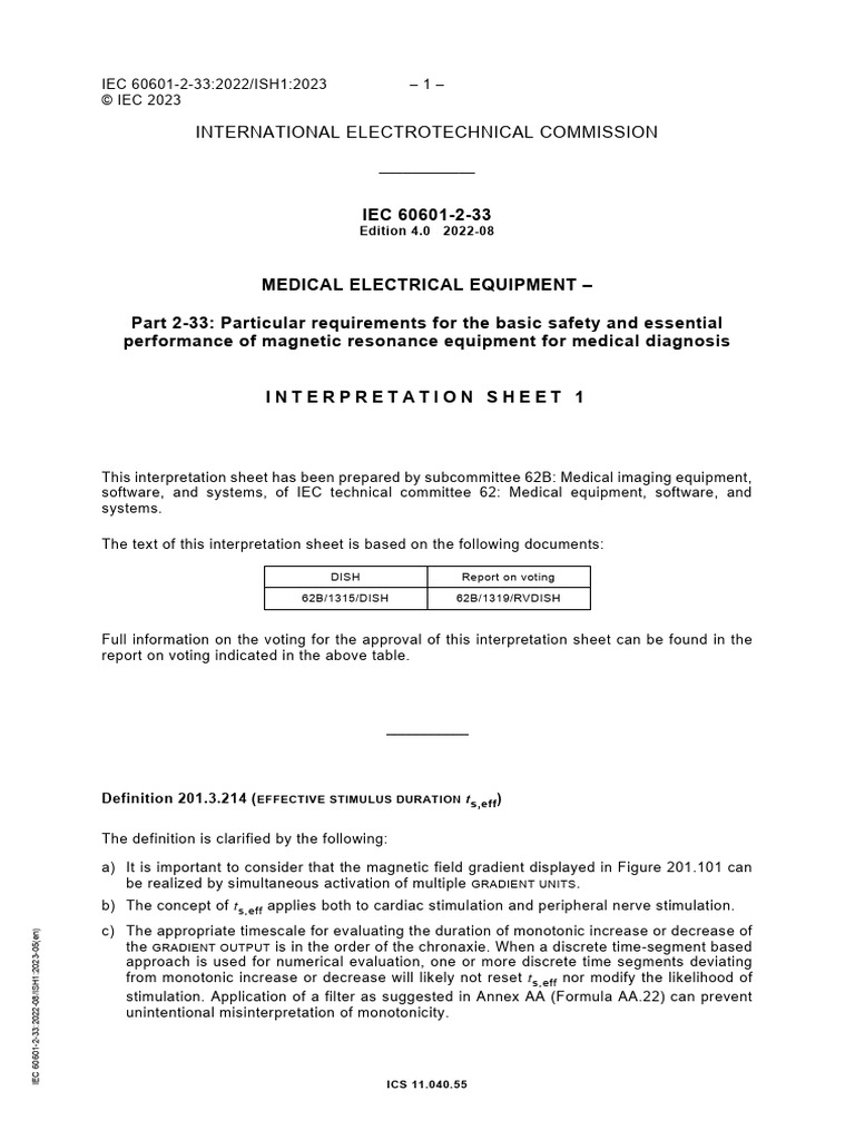 Iec60601 2 33 I1 (Ed4.0) en | PDF | International Electrotechnical Commission