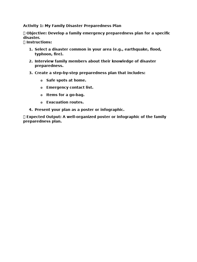 Family Disaster Preparedness Plan Guide | PDF