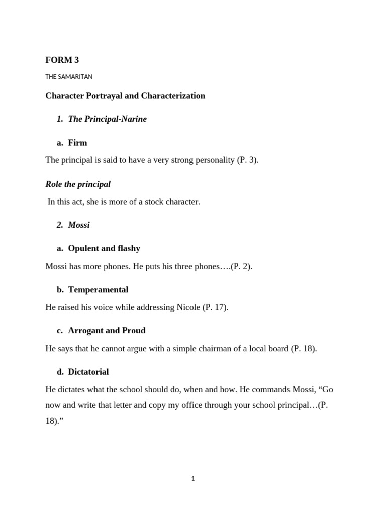Character Portrayal and Characterisation | PDF
