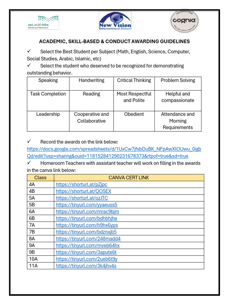 Semester Awarding - Academic, Conduct, Skill-Based | PDF