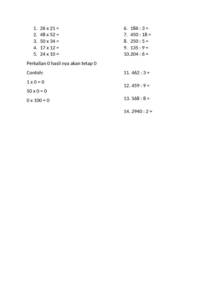 Perkalian | PDF
