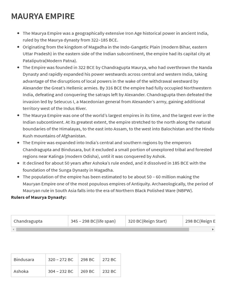 MAURYA EMPIRE | PDF | Ashoka