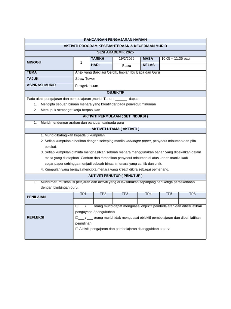 RPH .Mggu 1 2-25 STRAW TOWER KUMP 4 | PDF