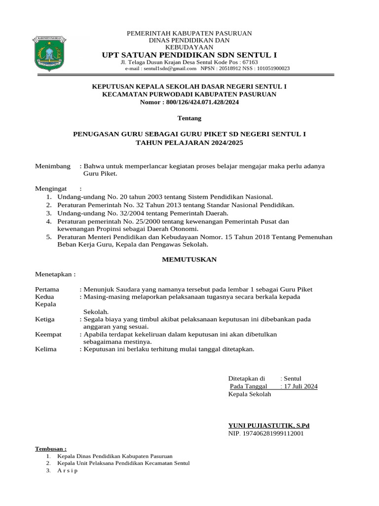 SK PIKET GURU SDN Sentul I 2024 | PDF
