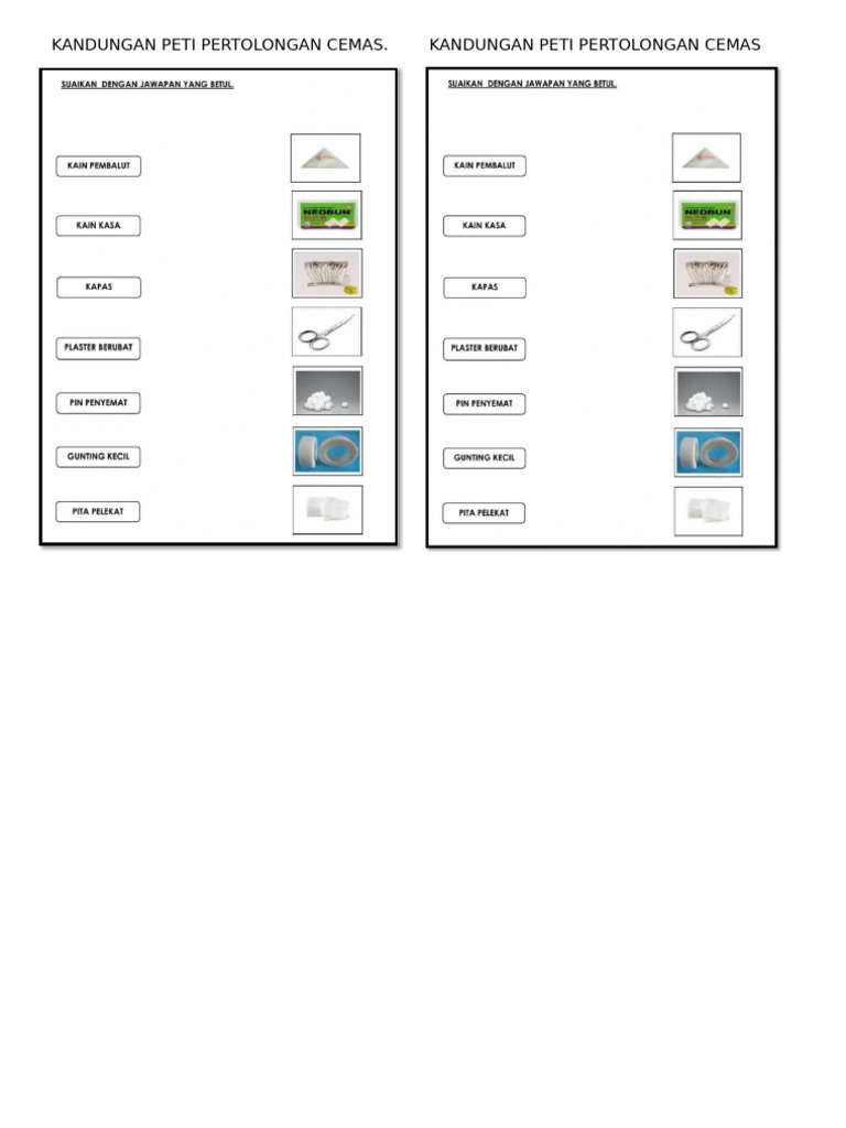 Kandungan Peti Pertolongan Cemas | PDF