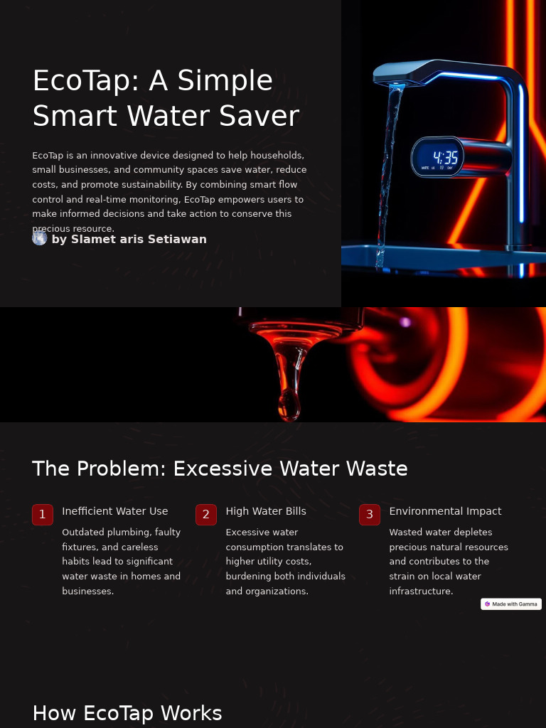 EcoTap A Simple Smart Water Saver | PDF | Water Conservation ...