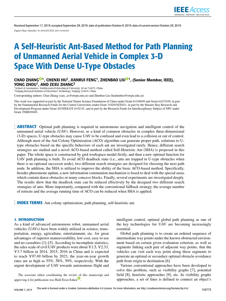 A Self-Heuristic Ant-Based Method For Path Planning of Unmanned Aerial ...