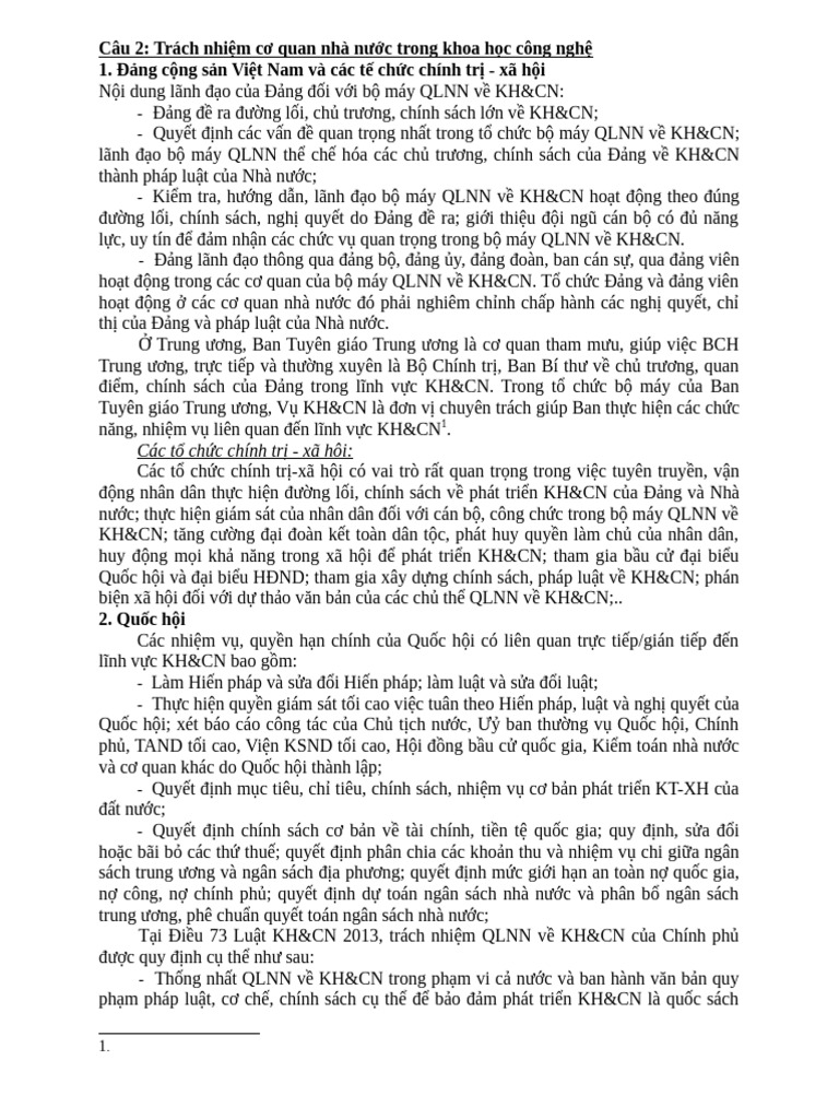Cau 2-Trach Nhiem CQNN Trong KHCN | PDF