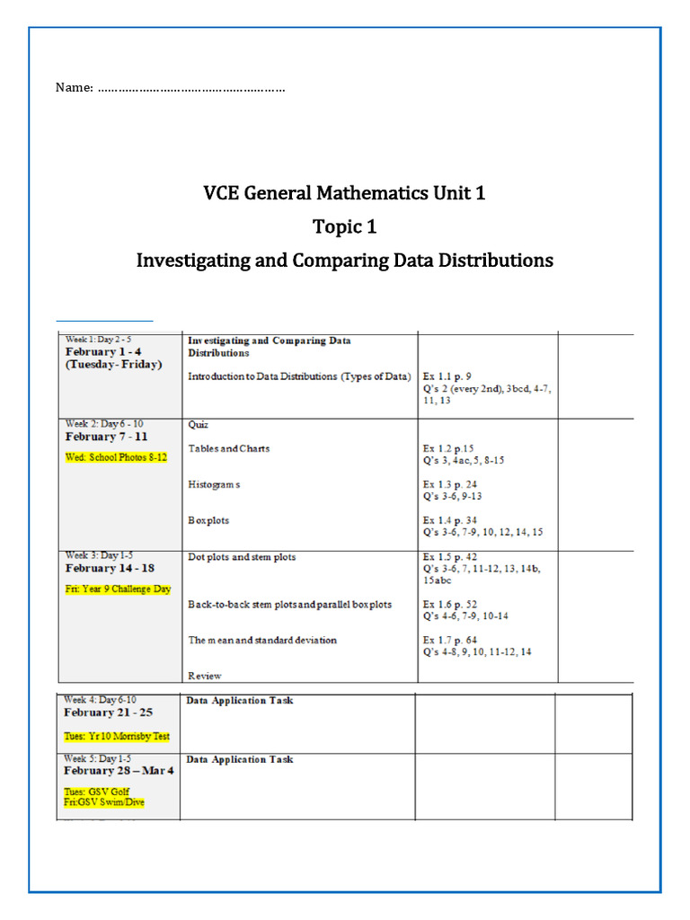 Data Distributions in VCE Mathematics | PDF | Descriptive Statistics ...