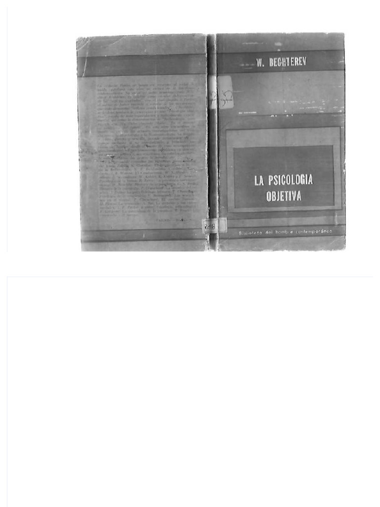 Bechterev, V. (1953) - La Psicología Objetiva | PDF