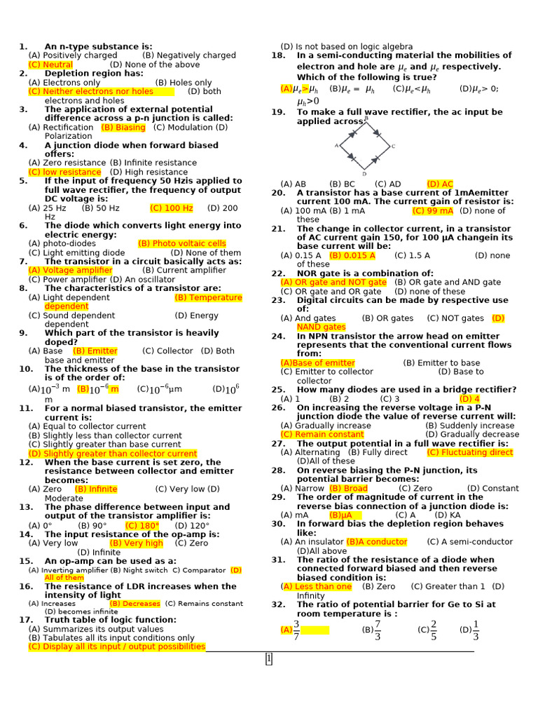 CH # 18 (Electronics) - Physics 12 | PDF | P–N Junction | Rectifier