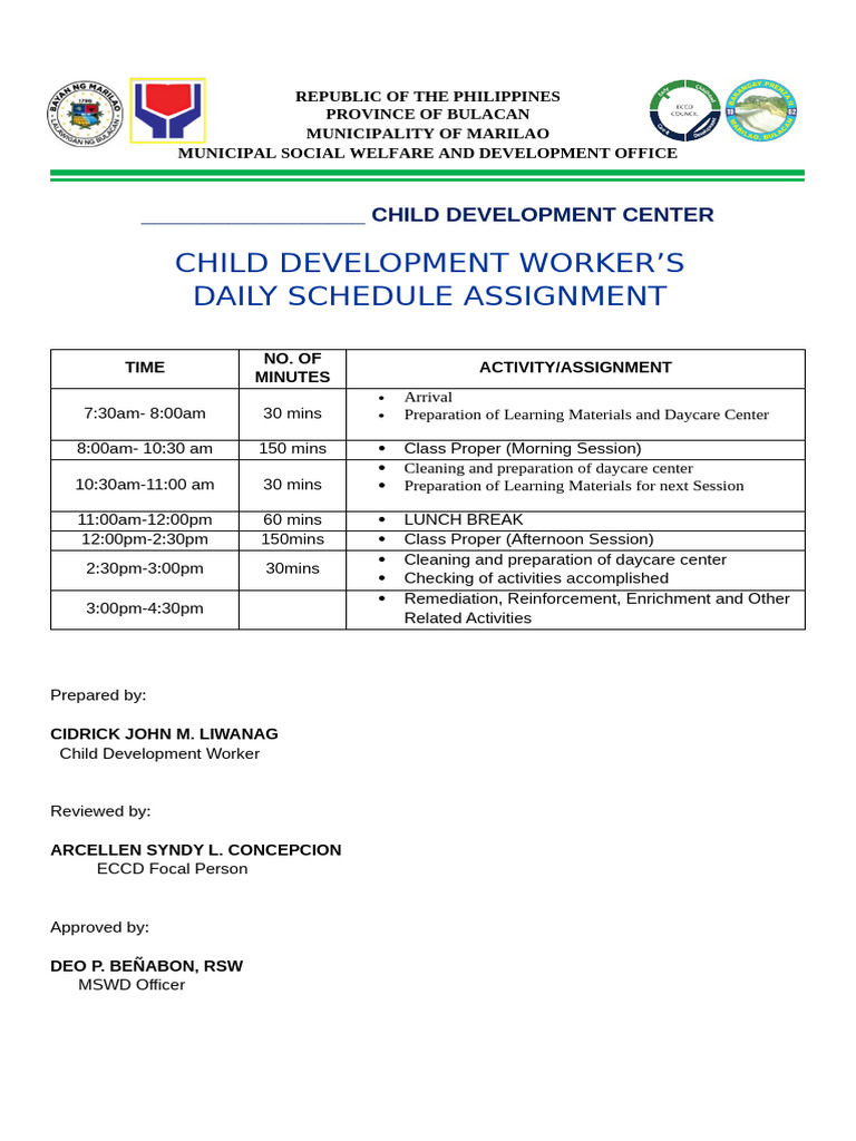 Staff Schedule | PDF