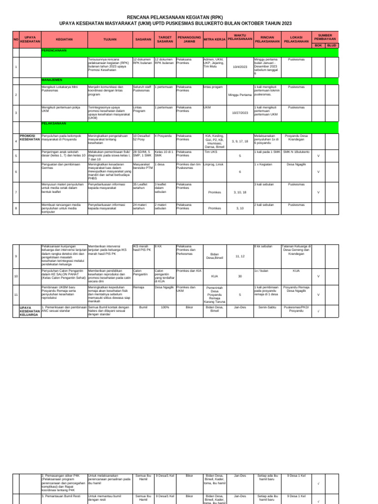 RUK Dan RPK Bulanan UKM All | PDF