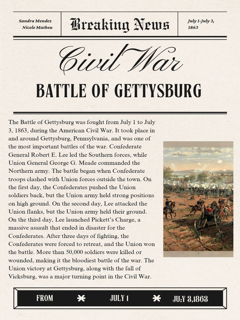 Gettysburg Battle Overview: July 1863 | PDF | American Civil War ...
