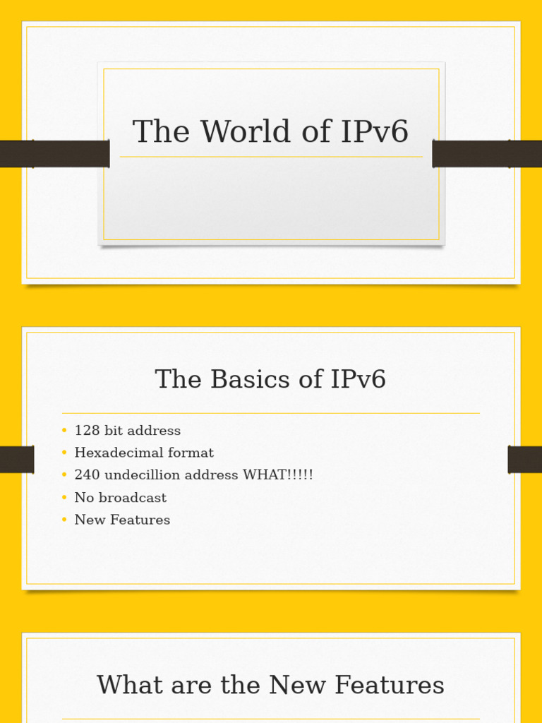 1.1 the Ins and Outs of IPv6.Pptx | PDF | I Pv6 | Network Protocols