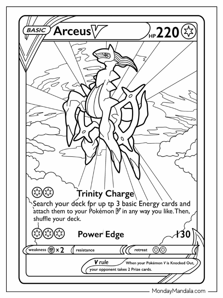 Arceus Trinity Charge Coloring Sheet | PDF