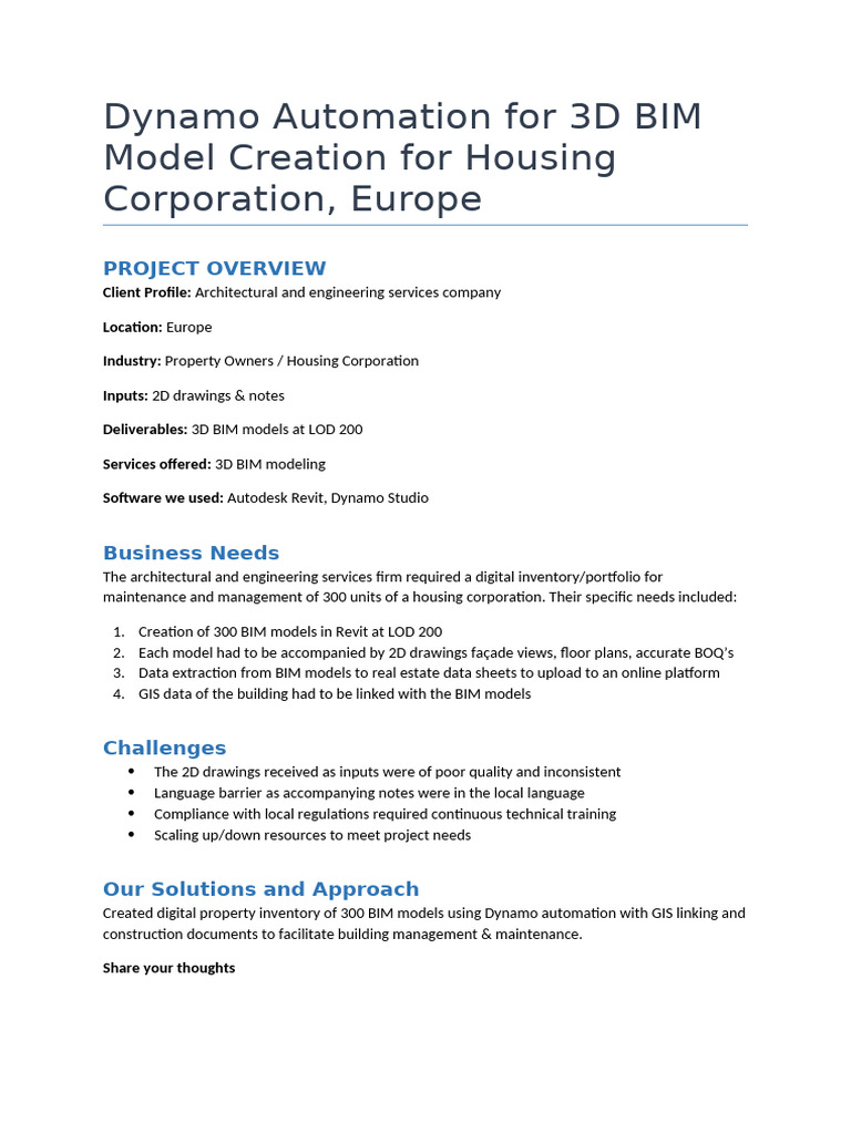 Case study- 3D BIM Modeling with Dynamo automation 1.4.2021 | PDF ...