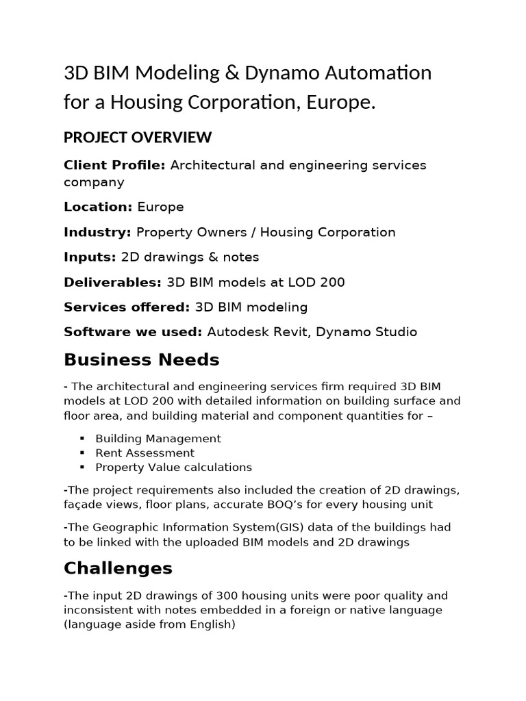 Case Study New - 3D BIM Modeling With Dynamo Automation 21.3.2021 | PDF ...