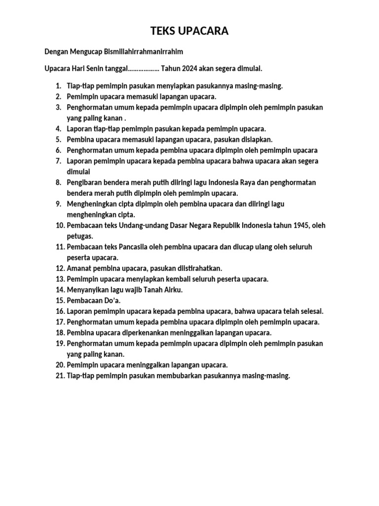 Teks Upacara | PDF