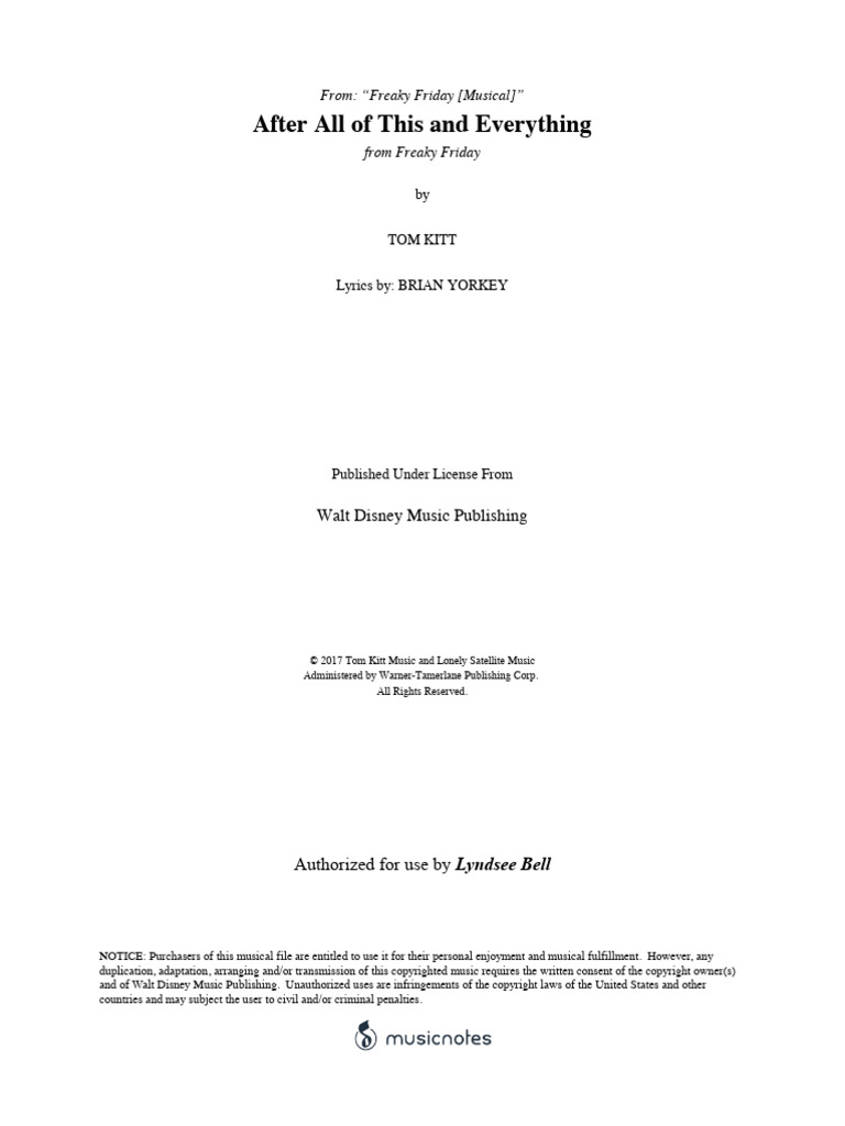 After All of This and Everything - Freaky Friday | PDF | Copyright Law
