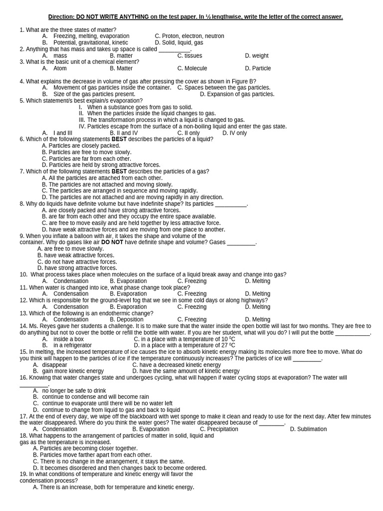 Q3 EXAM REVIEWER 24-25 | PDF | Gases | Atoms
