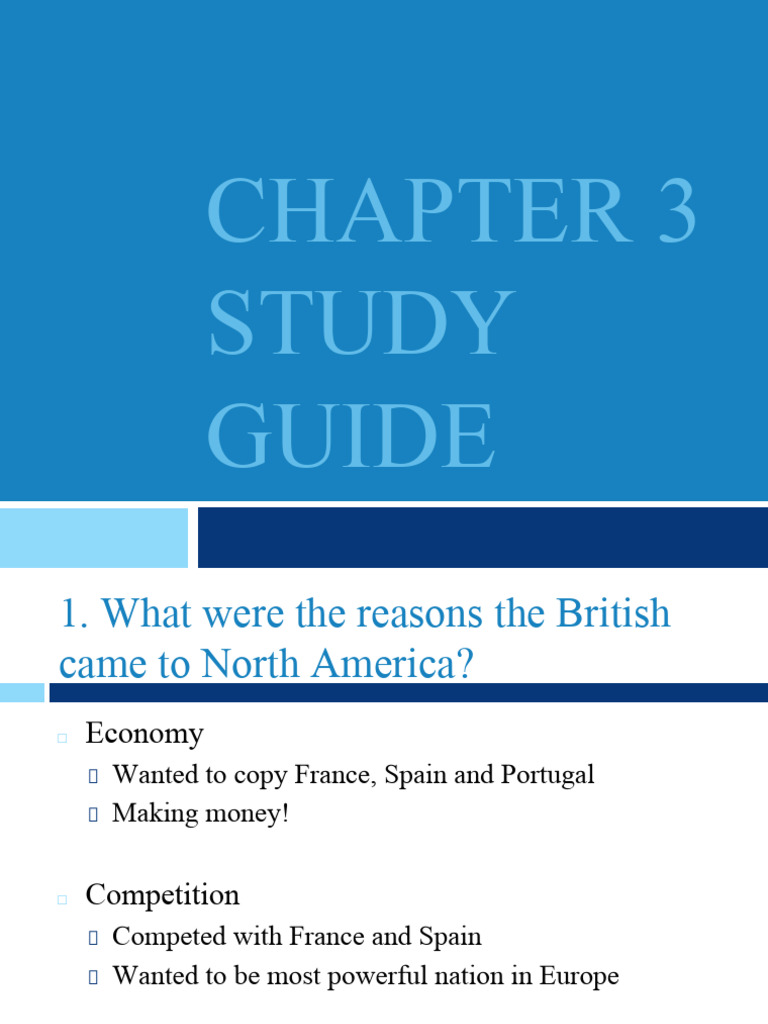 Ch 3 Study Guide | PDF | Kingdom Of Great Britain | Fur Trade