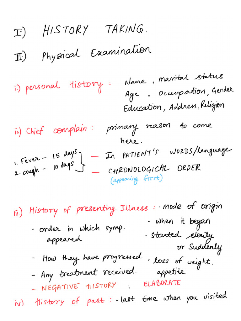 I) History Taking. | PDF
