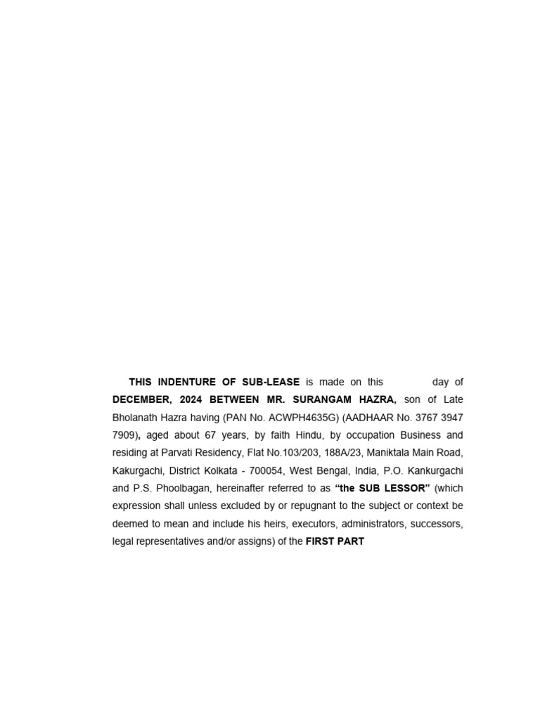 Sub-Lease Agreement for Commercial Complex | PDF | Lease | Taxes