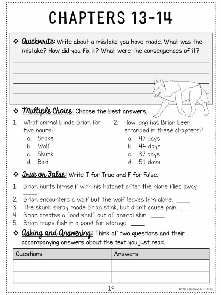 Ainsley Hale - Hatchet Chapters 13 & 14 | PDF