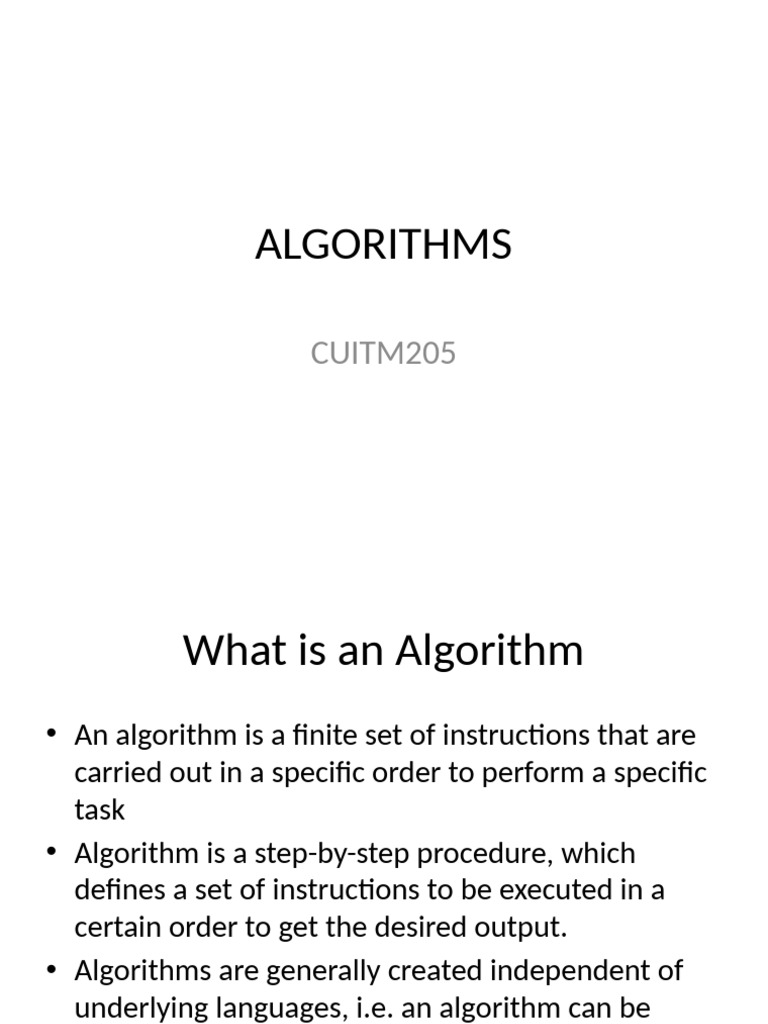 CUITM205 Algorithms | PDF | Time Complexity | Algorithms
