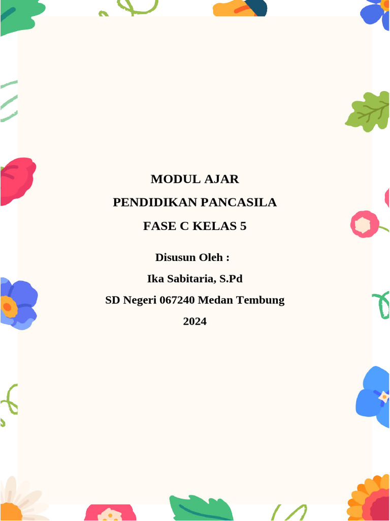 Modul Tarl Pendidikan Pancasila Kelas V | PDF