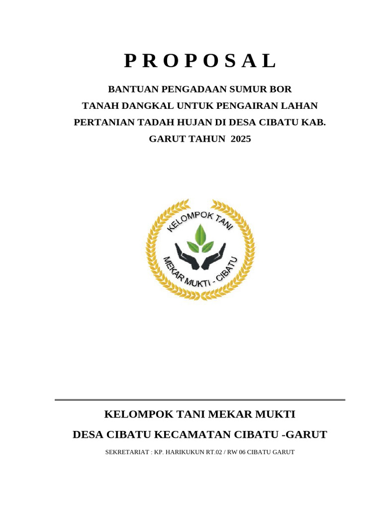 Proposal Sumur Bor | PDF