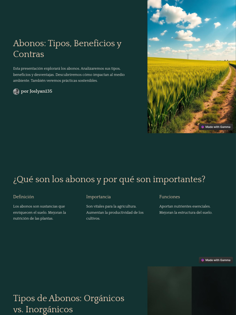 Abonos Tipos Beneficios y Contras | PDF | Fertilizante | Suelo