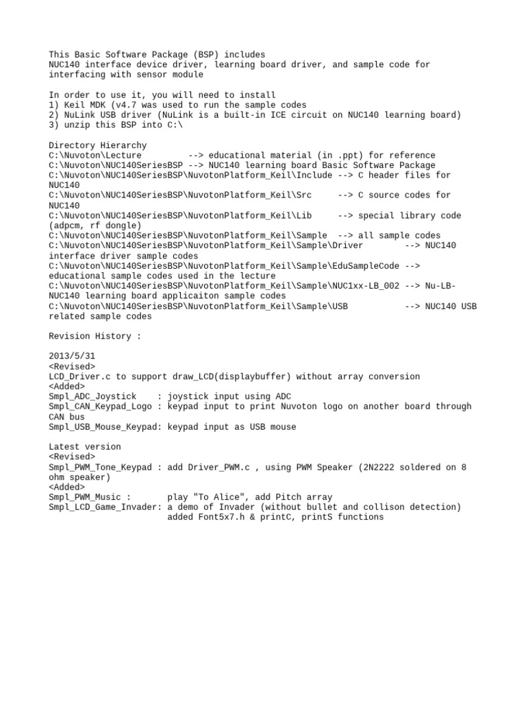 Release Note of Educational Sample Code | PDF