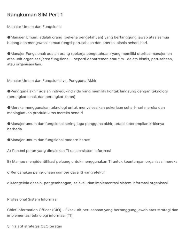 Rangkuman SIM Pert 1 | PDF