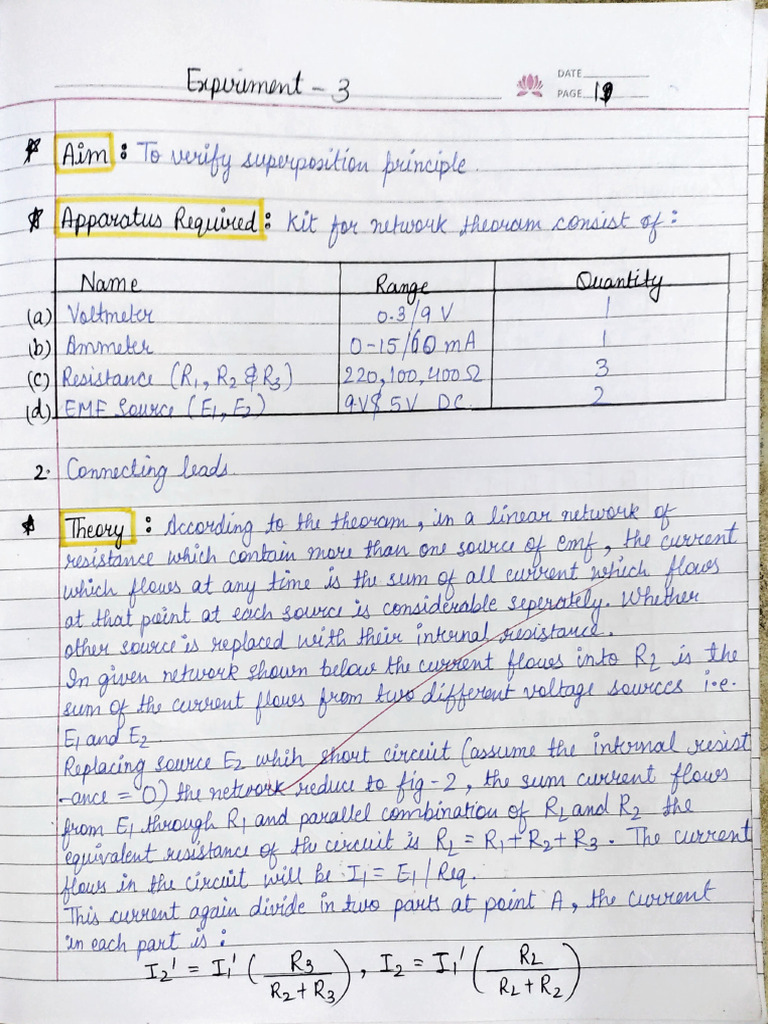 BET Exp-3 Verify Superposition Theorem | PDF