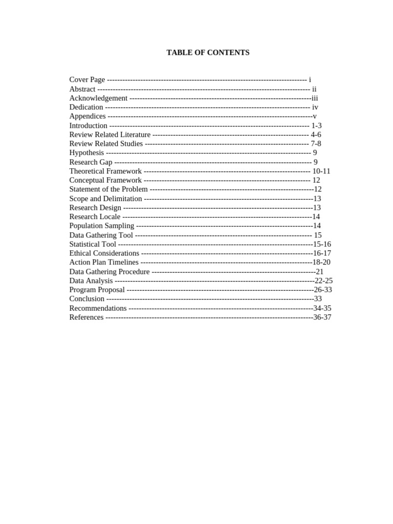 TABLE-OF-CONTENTS | PDF | Scientific Method | Methodology