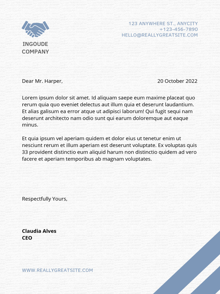 Blue Simple Business Letter | PDF