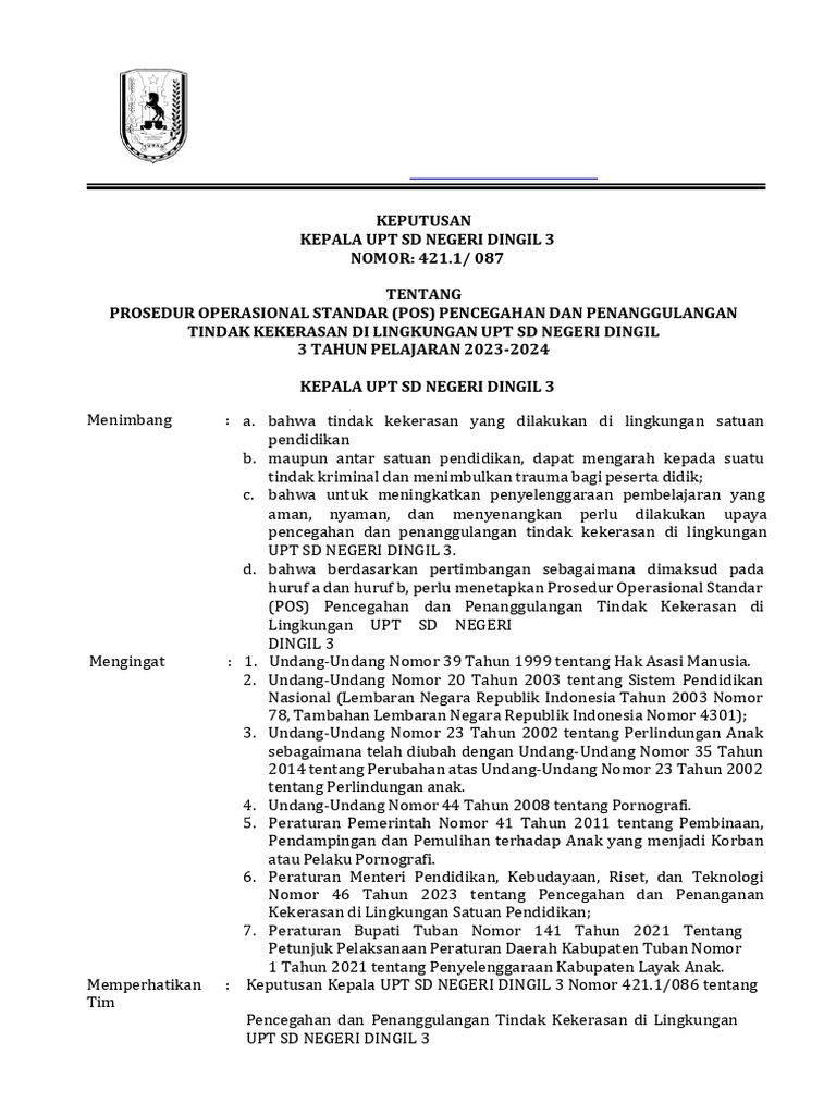 Sop TPPK Dingil 3 | PDF